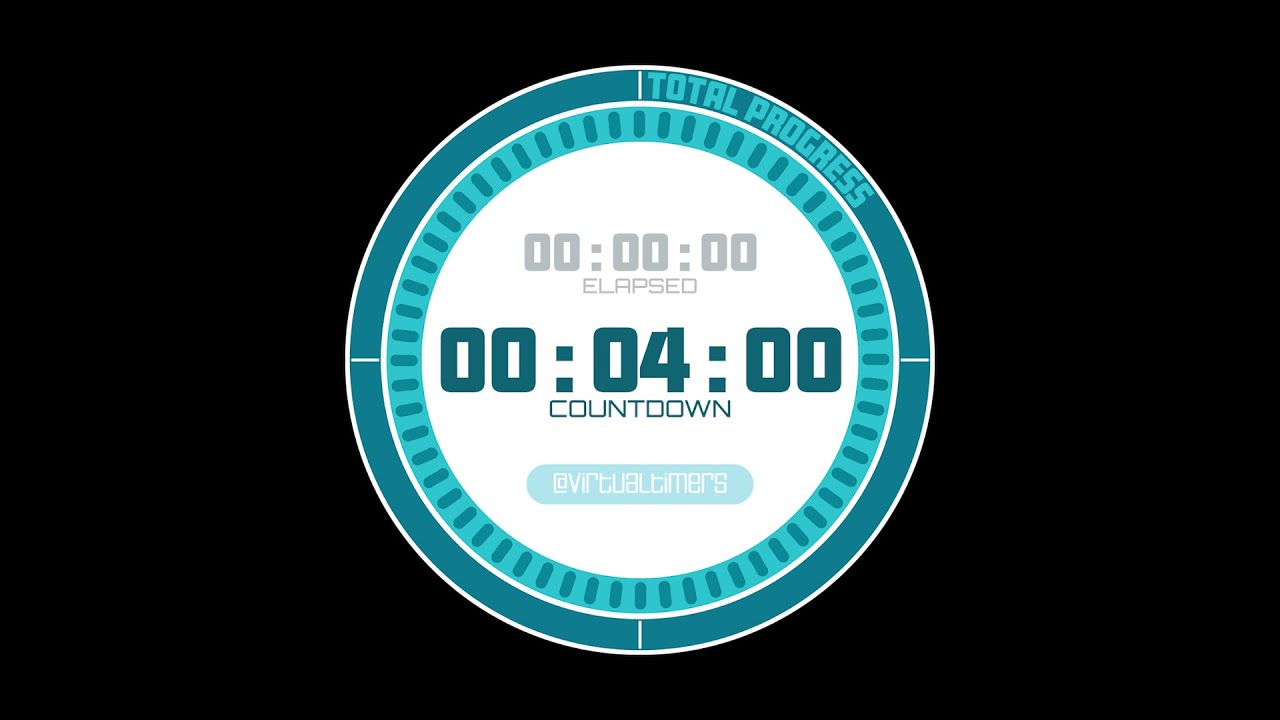 4 Minutes - Radial Blue Countdown Timer with Alarm and Elapsed Time ...