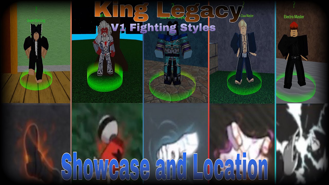All V1 Fighting Styles Showcase | King Legacy - YouTube