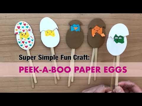 SPRING TIME / EASTER CRAFT: PEEK-A-BOO PAPER EGG PUPPETS - YouTube