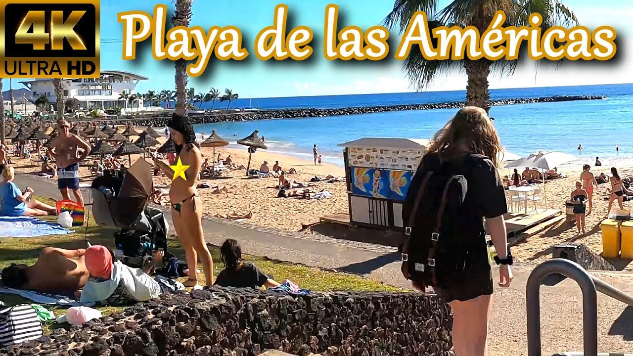 Tenerife 4k Beach Walk Playa Del Camisón 🏖️ [playa De Las Américas