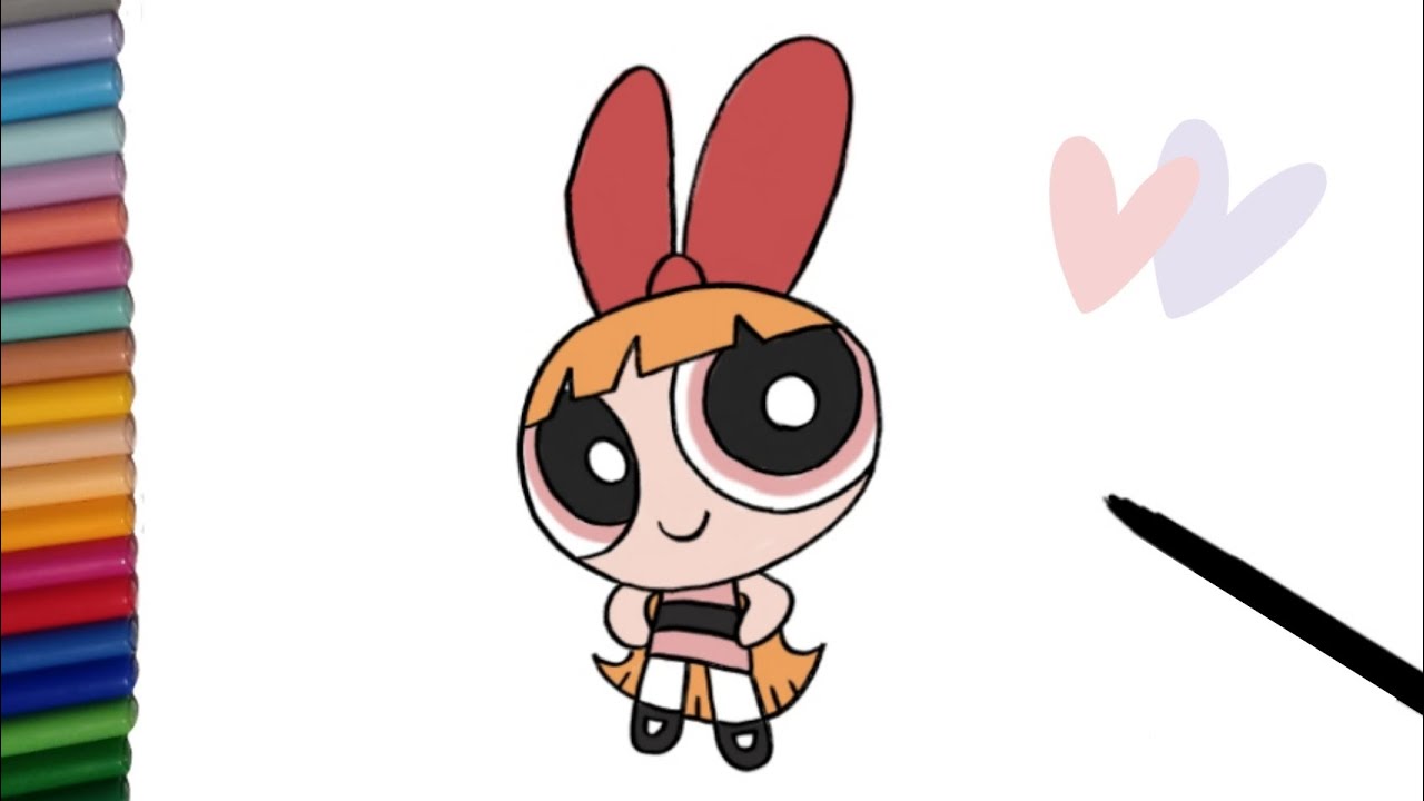 How To Draw Blossom From The Powerpuff Girls I Easy Drawing Step By Step Youtube