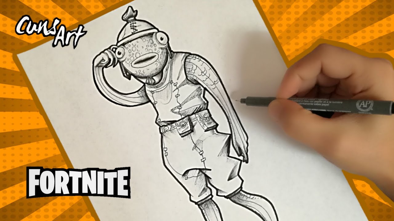 COMO DIBUJAR LA SKIN PALITO DE PESCADO | FORTNITE | how to draw ...