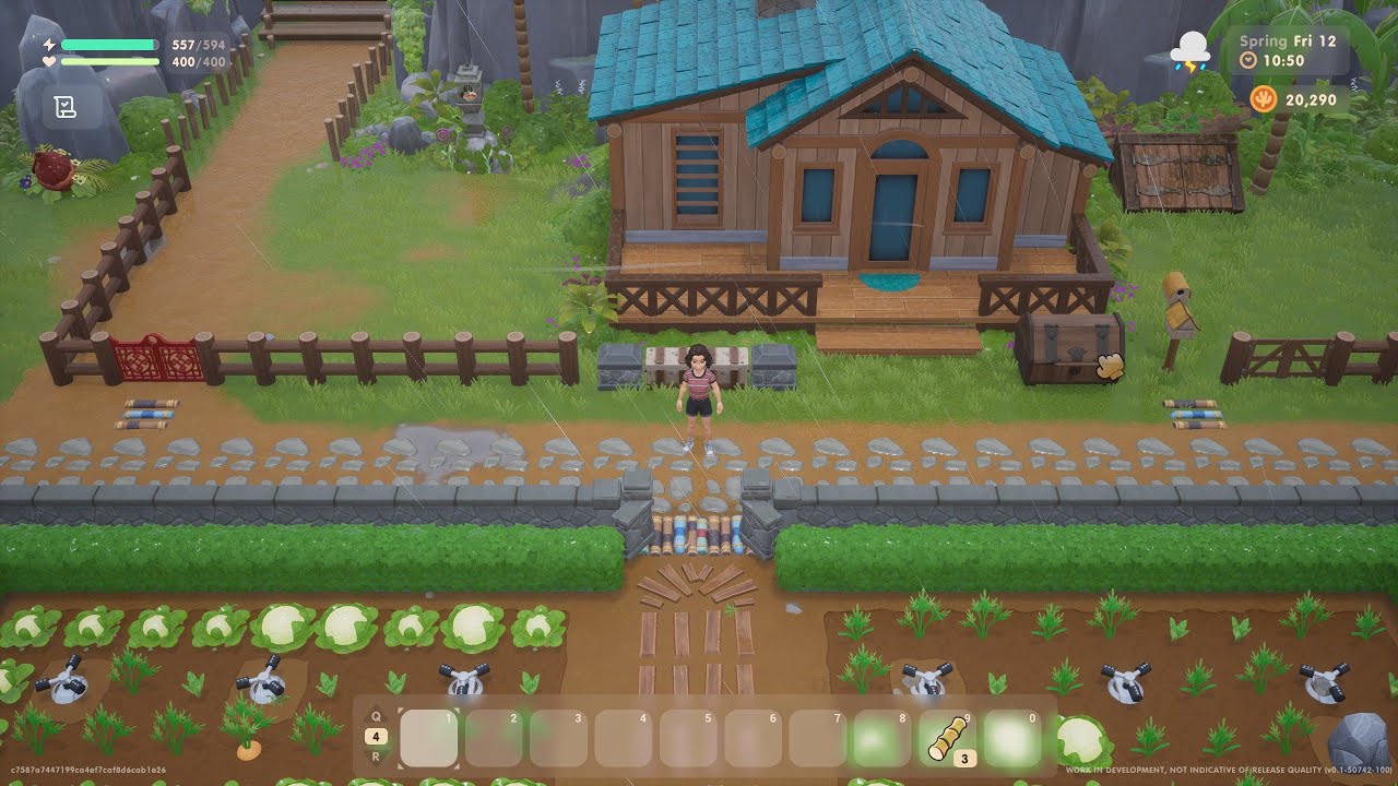 My Coral Island farm (in progress) in the rain. - YouTube