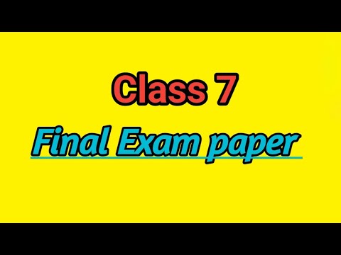 Class 7 Final Exam paper ( NCERT) - YouTube