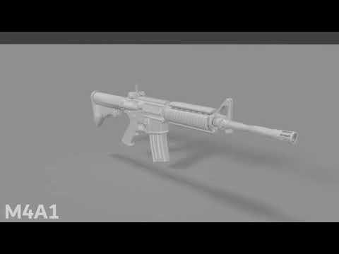 M4A1 3d model in blender - YouTube