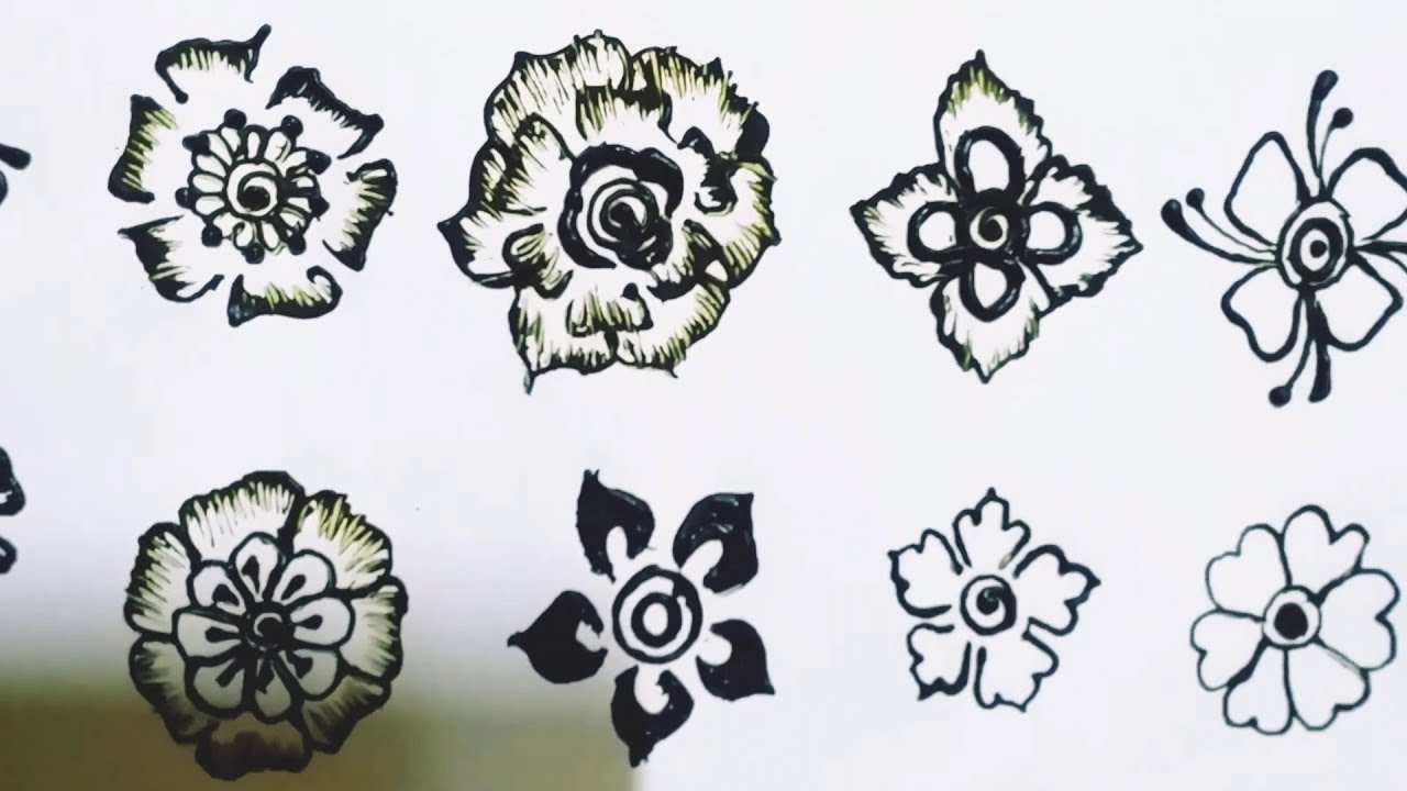 Basic Henna florals | Henna tricks | Mehndi for beginners | different ...