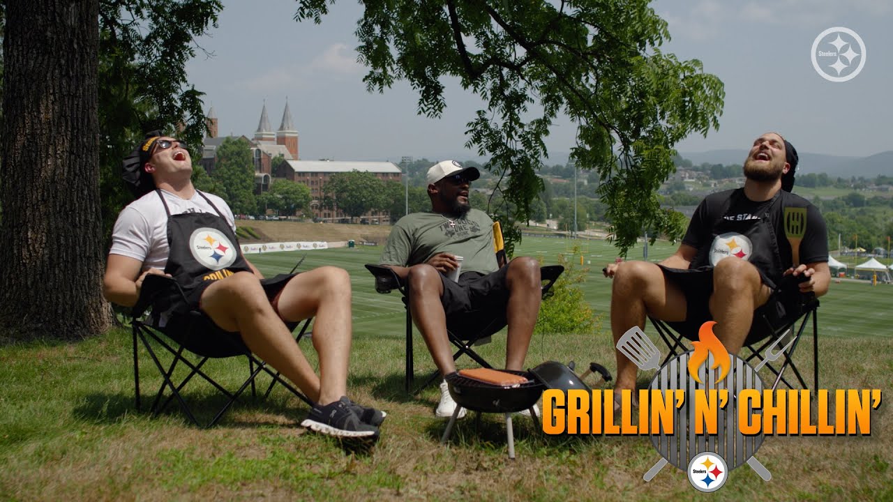 Grillin N Chillin With Pat Freiermuth Zach Gentry And Coach Tomlin