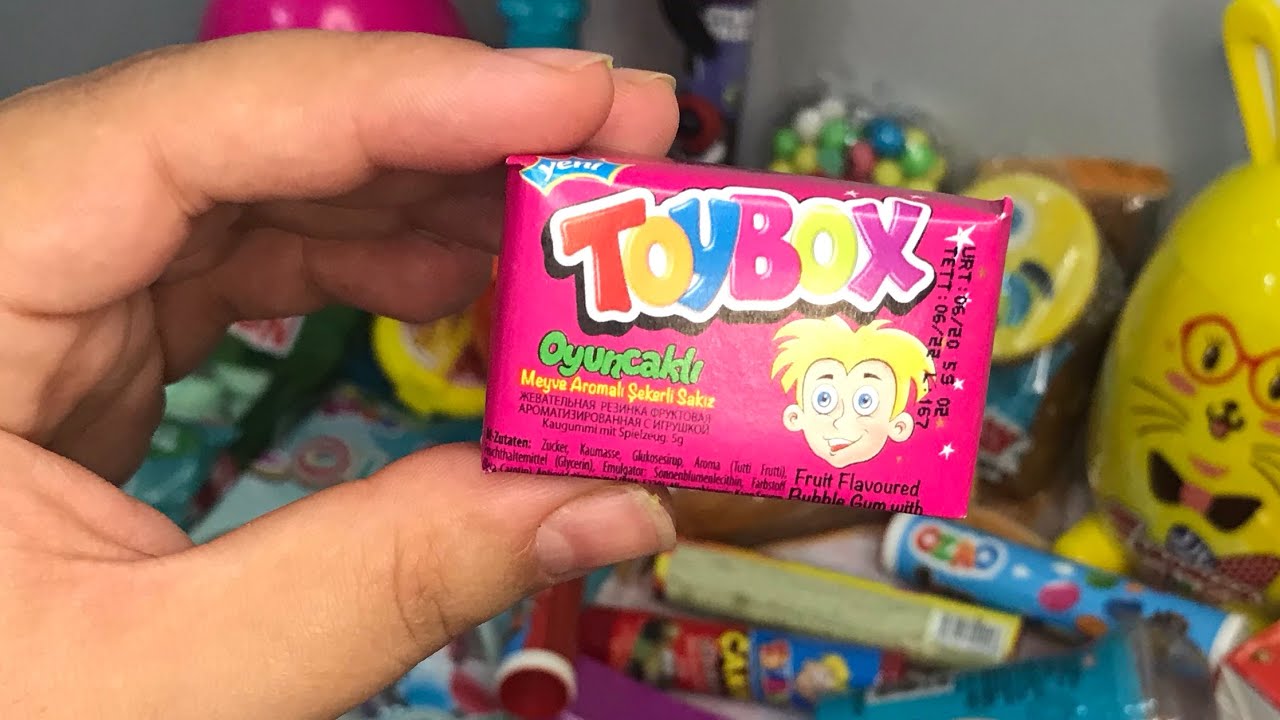 Toybox surprıse box chewing gum opening video ~ ASMR - YouTube