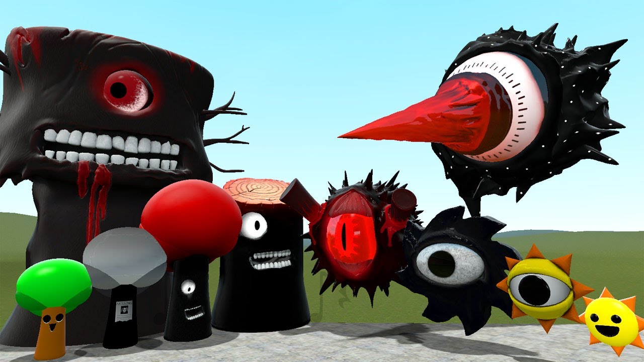 All Phases Of Mr.Tree Sprunki Vs All Phases Of Mr.Sun Sprunki In Garry's Mod - YouTube