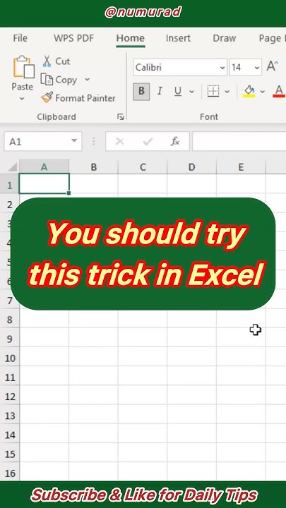 You should try this trick in Excel | NU MURAD | Excel - YouTube