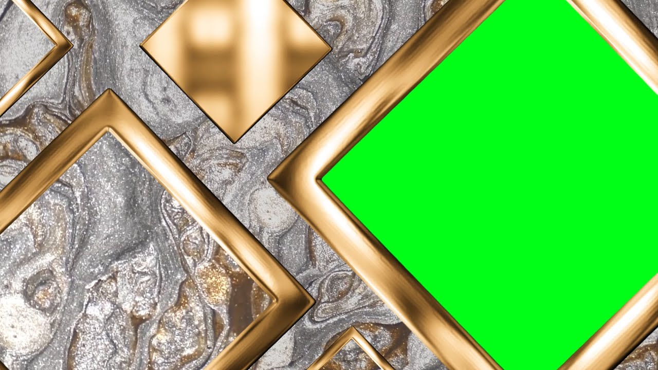 Golden Square Frames Wedding - Invitation Slideshow Green Screen Titles ...