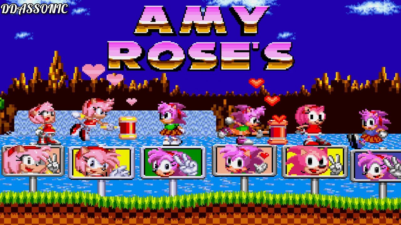 Amy Rose - Every Versions in Sonic 1 - YouTube