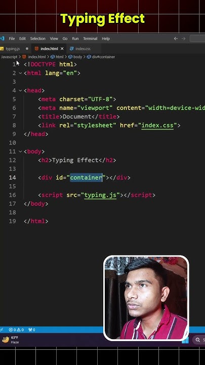 Typewriter Animation in Javascript !!🔥 #javascript #coding - YouTube