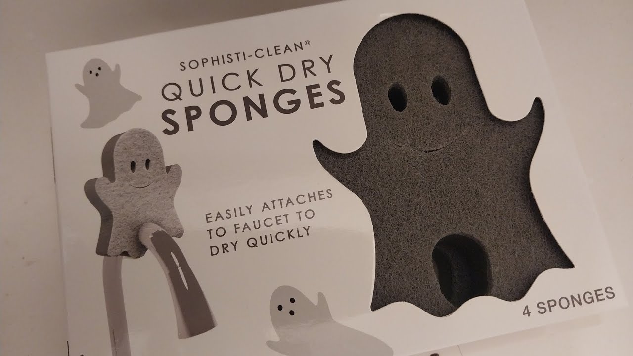 Ghost Shaped Quick Dry Sponges by Sophisti-Clean Product Review - YouTube