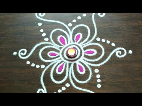 3x2 dots rangoli designs, easy and beautiful flower rangoli design by ...