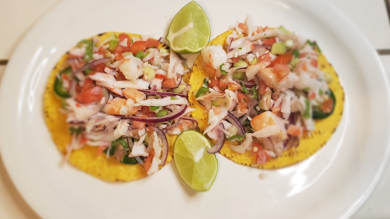 COMO HACER UNAS TOSTADAS DE JAIBA Y CAMARON - YouTube