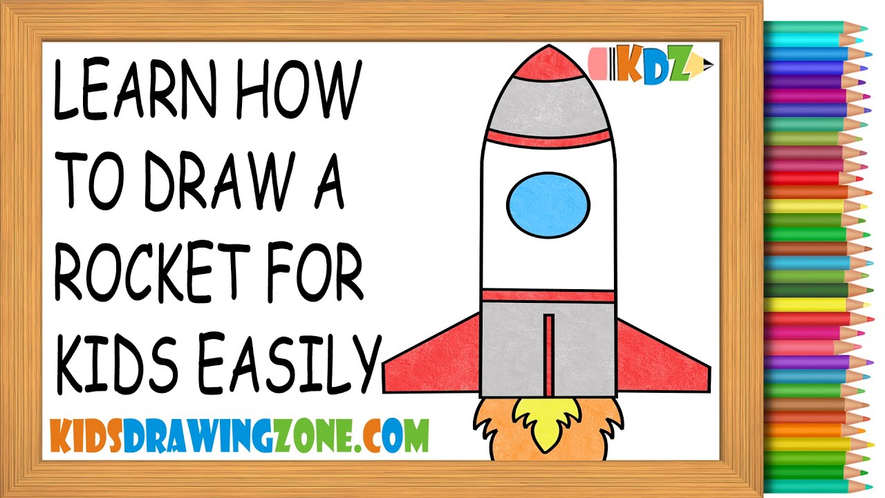 HOW TO DRAW A ROCKET EASY || ROCKET DRAWING STEP BY STEP || EASY ...