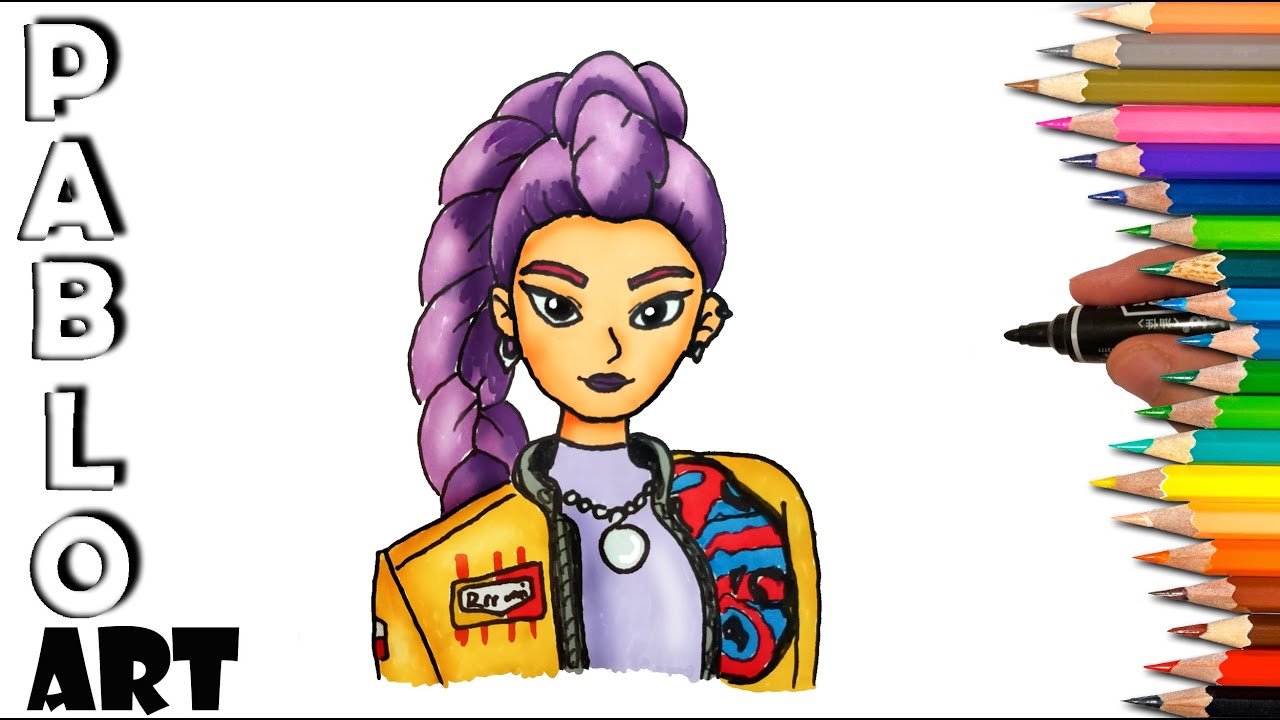 How to color Rumi from KPop Demon Hunters | Learn to Draw step by step ...