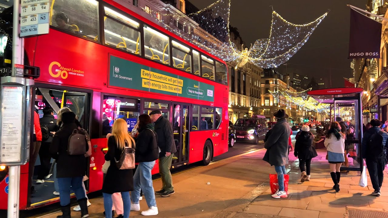 Winter walk in Central London | Regent Street, Oxford Street - 1 ...