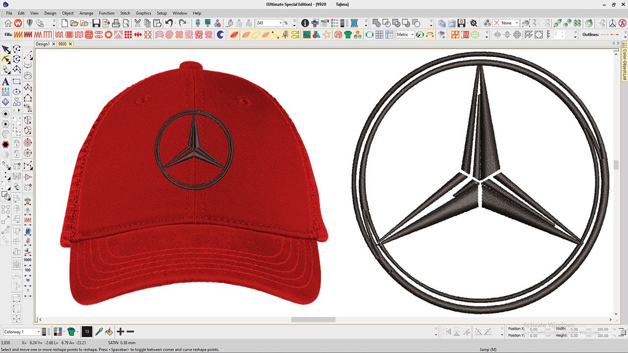 Mercedes Benz Embroidery logo for Cap - YouTube
