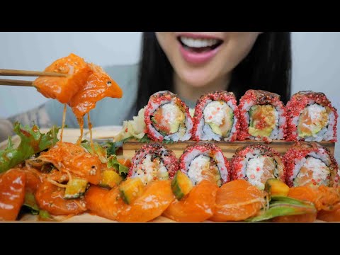FAVOURITE SUSHI COMBO (ASMR EATING SOUNDS) NO TALKING | SAS-ASMR