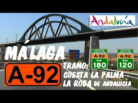 A-92 Málaga - AUTOVÍA SEVILLA - ALMERÍA Tramo: km 180 a 120  Provincia de Málaga , Andalucía.