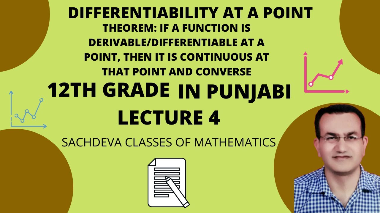 THM IF A FUNCTION IS DERIVABLE /DIFF. AT A POINT,THEN IT IS CONT. AT ...