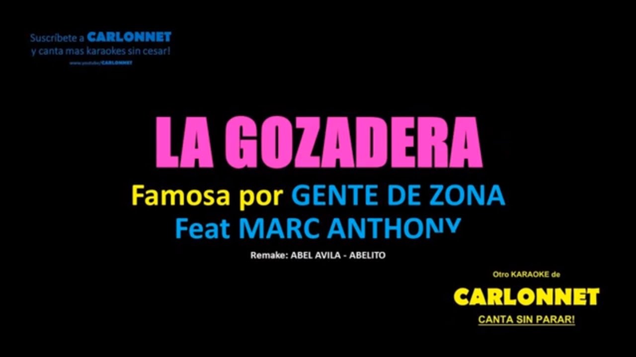 La Gozadera - Gente de Zona Feat Marc Anthony (Karaoke) - YouTube