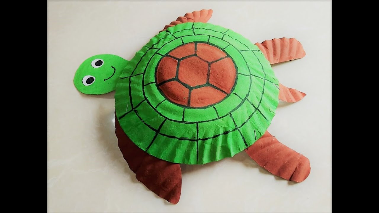 पेपर प्लेट से कछुआ कैसे बनाये / how to make Paper plate Turtle / Paper ...