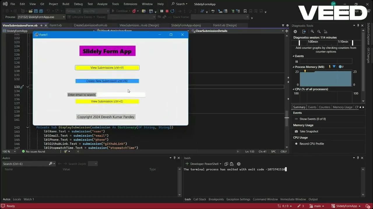 Desktop Form App Using Visual Basic and Express Typescript backend ...