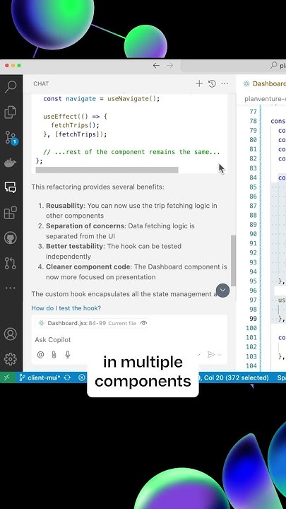 From component to custom hook: A Copilot code refactoring demo - YouTube
