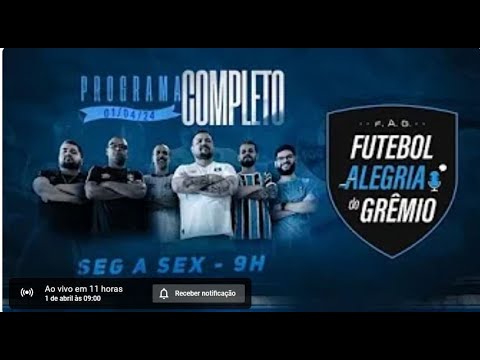 AO VIVO! | FUTEBOL ALEGRIA DO GRÊMIO [ ESTREIA ] #01 - YouTube