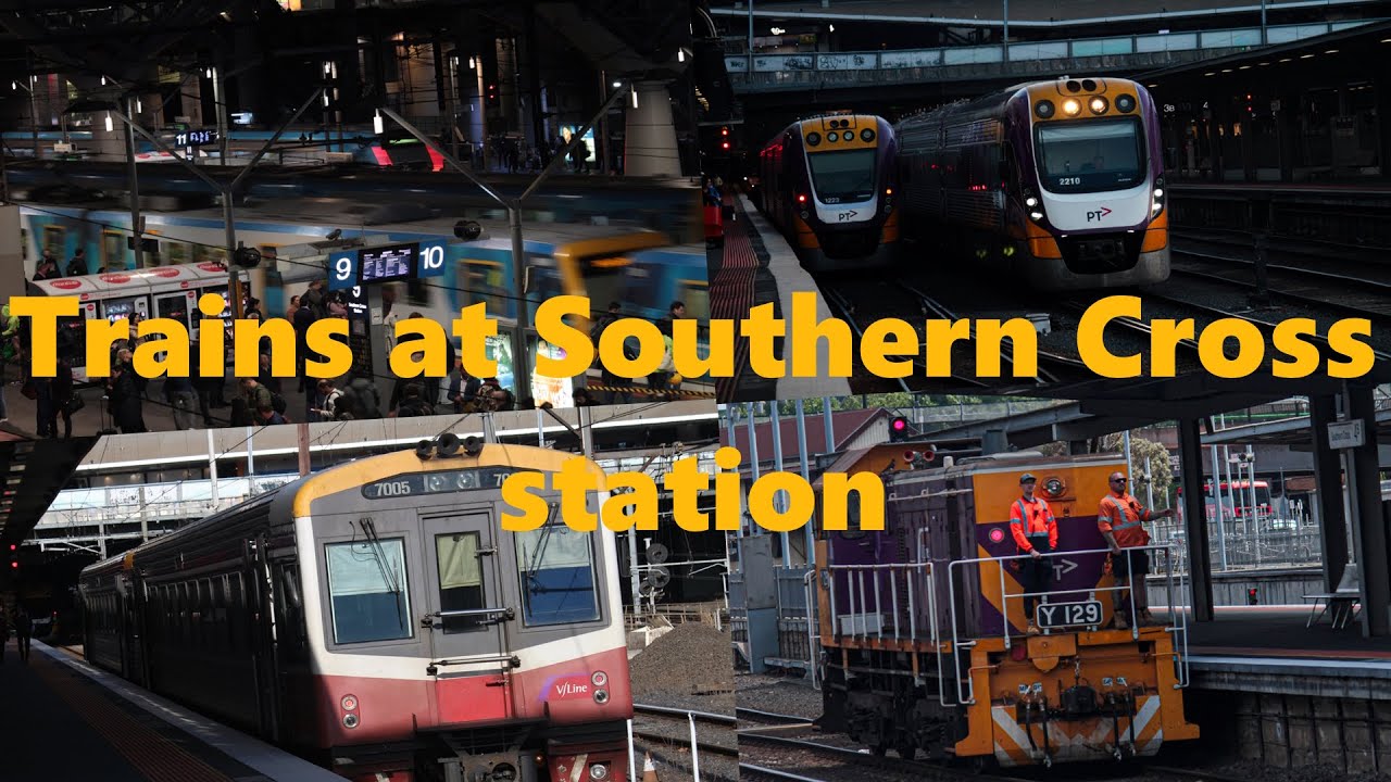 Trains at Southern Cross station - YouTube