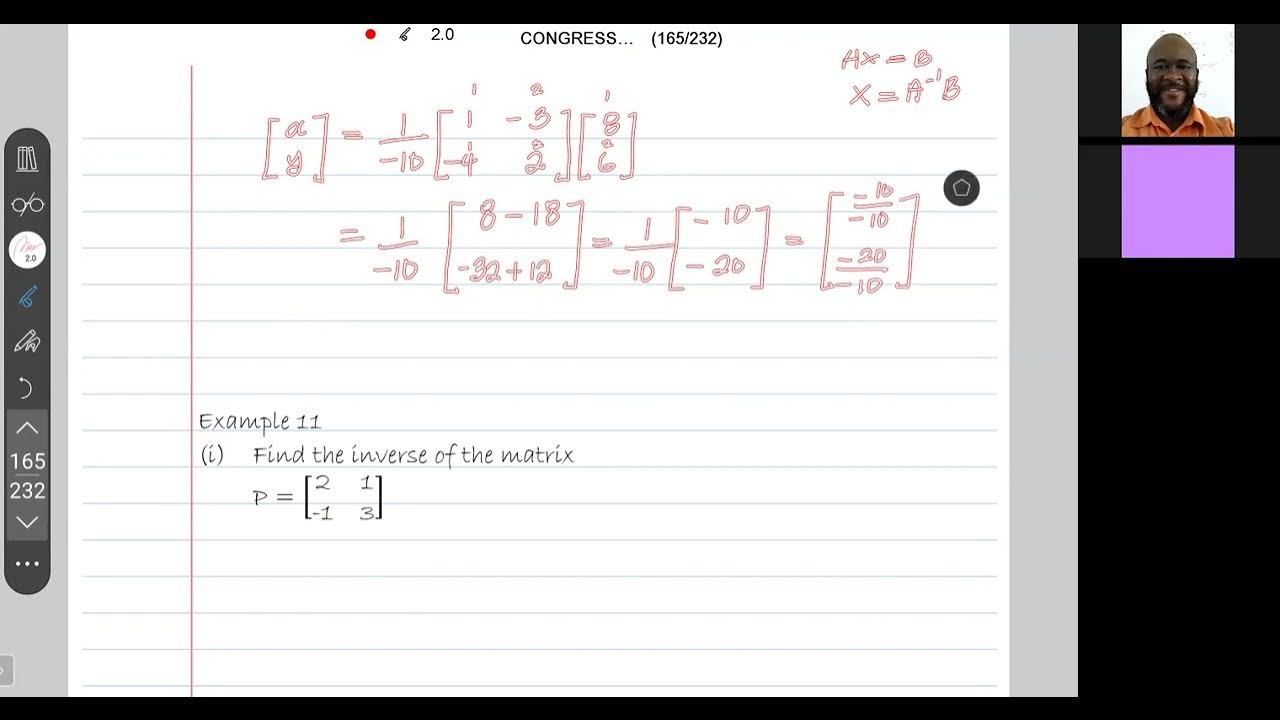 Matrices 11 Using matrices to solve simultaneous equation - YouTube