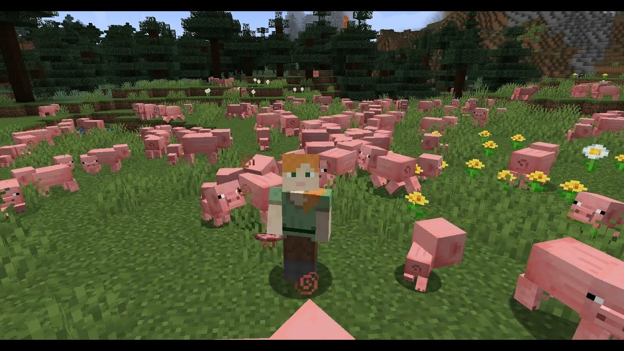Killing minecraft pigs while playing the bad piggies theme song (drip ...