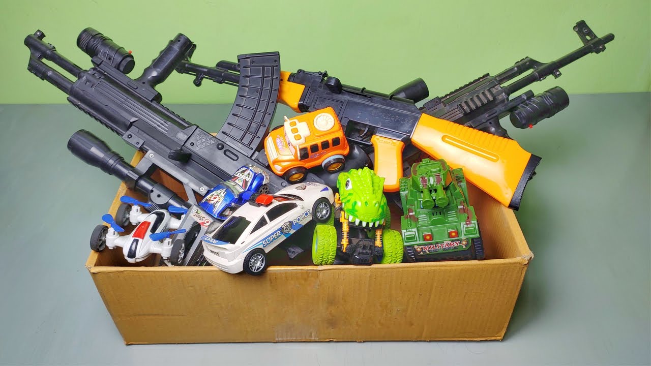 Box of Toys Gun & Cars Compilation !Airsoft Guns ,Military Gun Toys ...