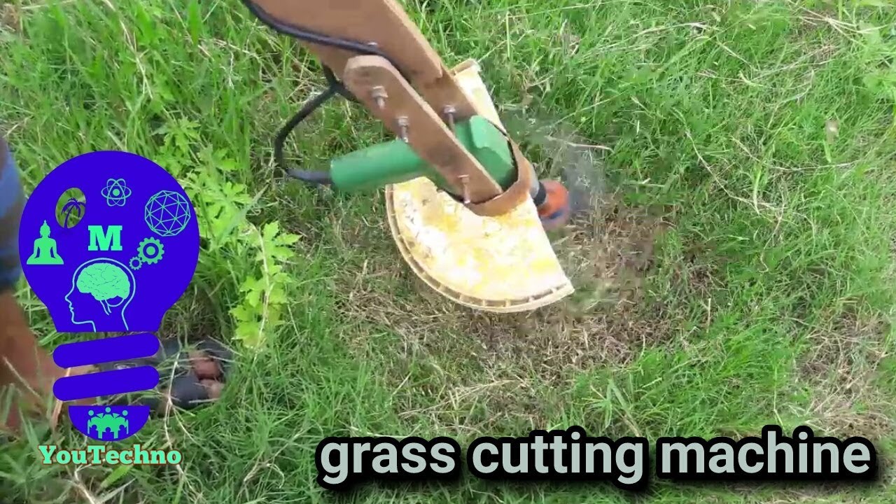 grass cutting machine by using drill machine easy step to make in home ...