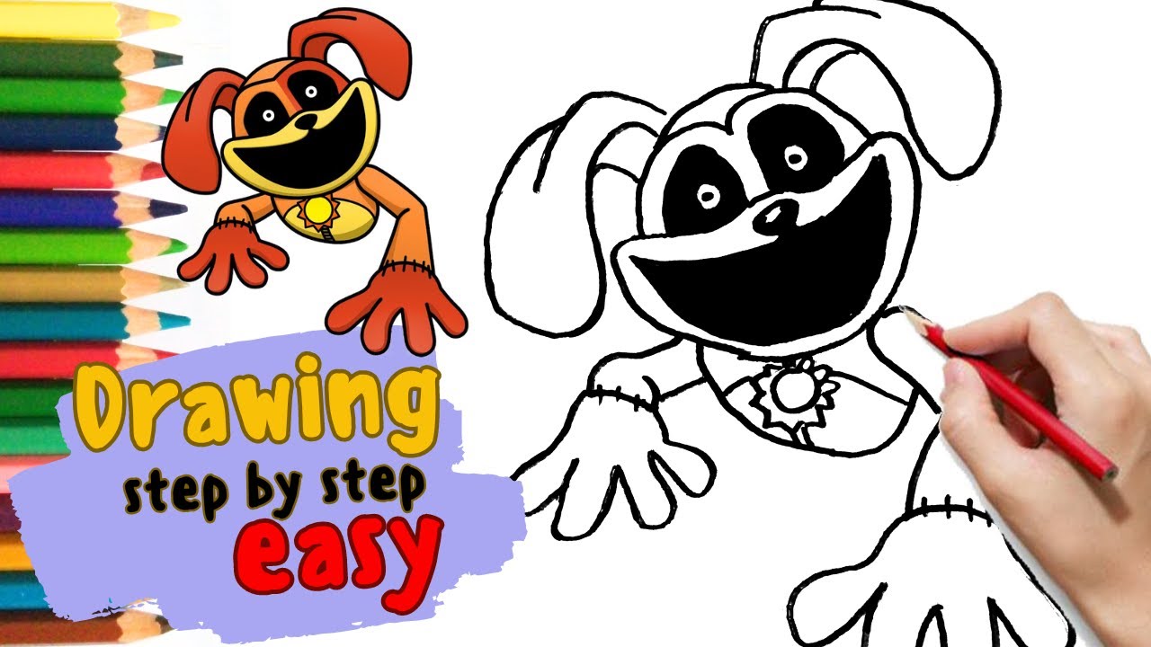 How to Draw DOG DAY Step by Step Easily and Simply | Poppy Playtime 3 ...