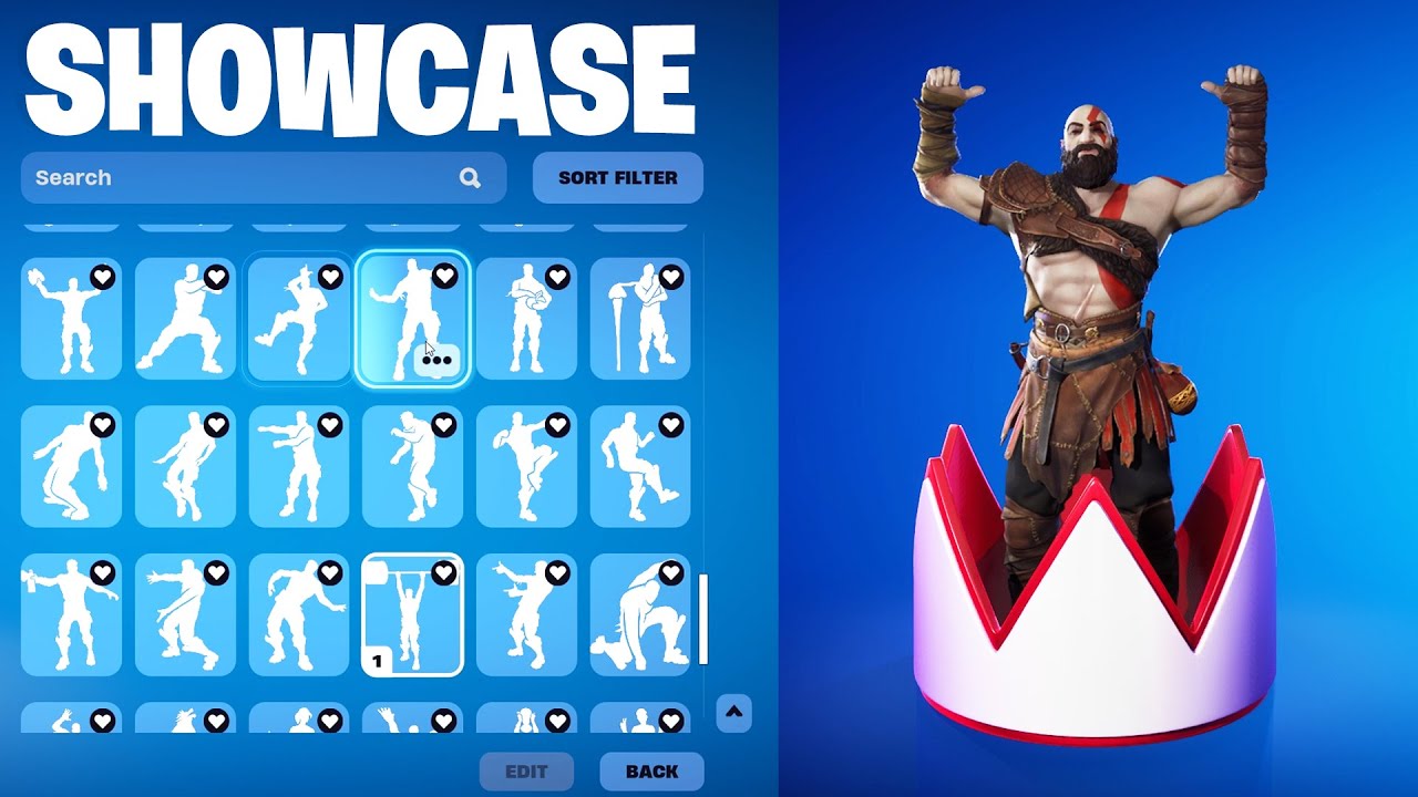 KRATOS Outfit Showcase with All Fortnite Dances & Emotes! - YouTube