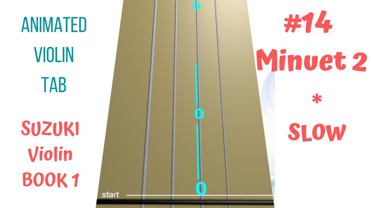 MINUET 2 💃🕺by J.S. Bach | Suzuki Violin Book 1 |🎻SLOW tempo | Animated ...