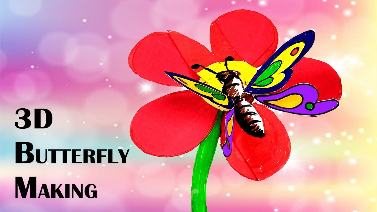3D Butterfly craft | Best Butterfly making that can Fly - YouTube