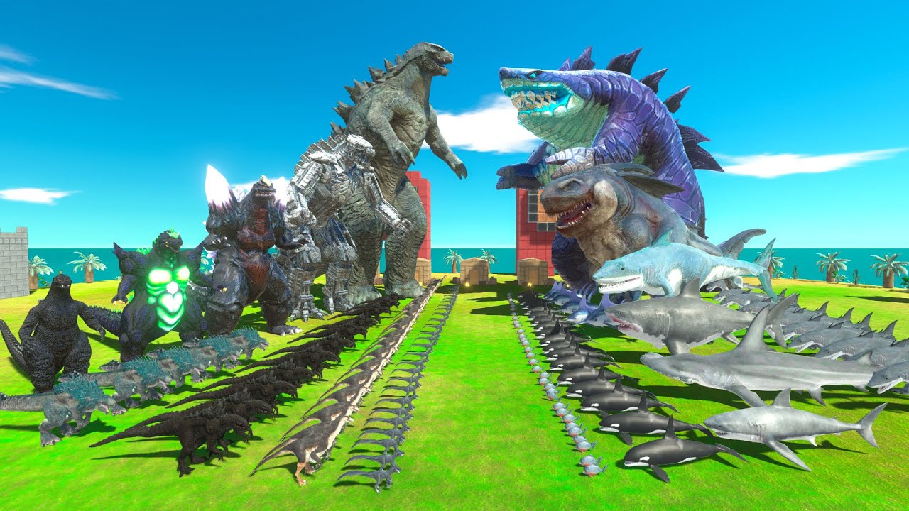 Epic War - Godzilla 2014 of Evolution VS Sharkzilla of Evolution ...