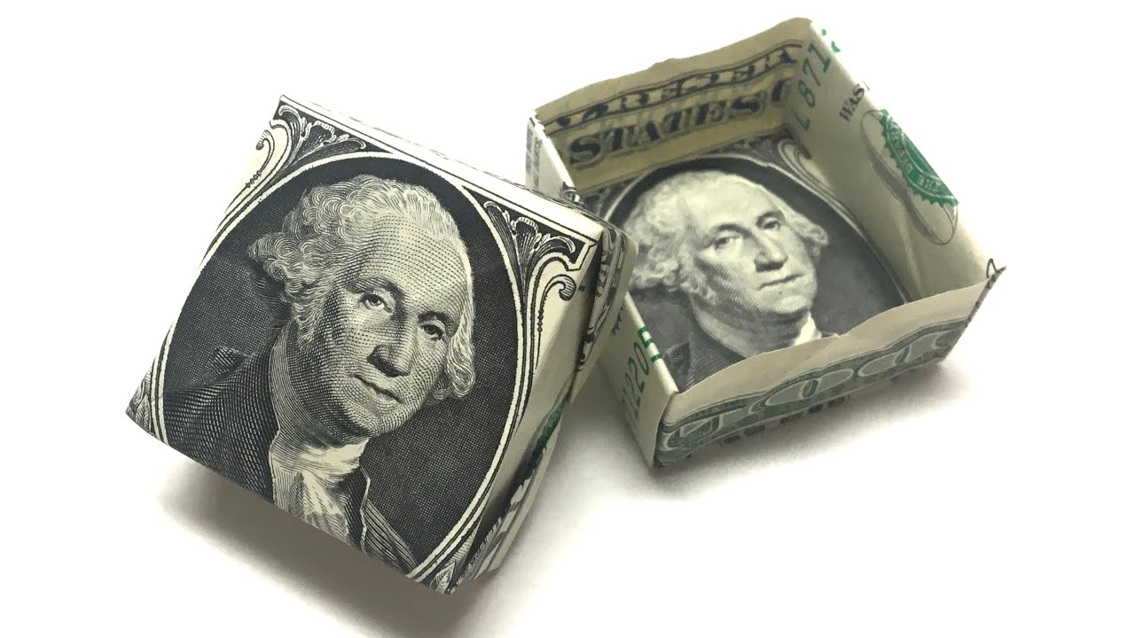 How to Make Money Origami Easy Gift Box, Dollar Bill Origami Easy Gift ...