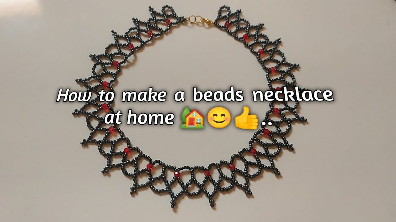 latest new model beads necklace making video # beaded jewelry (చూసి ...