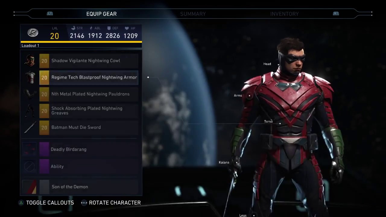 Injustice 2 Nightwing Geared Robin, The actual full set - YouTube