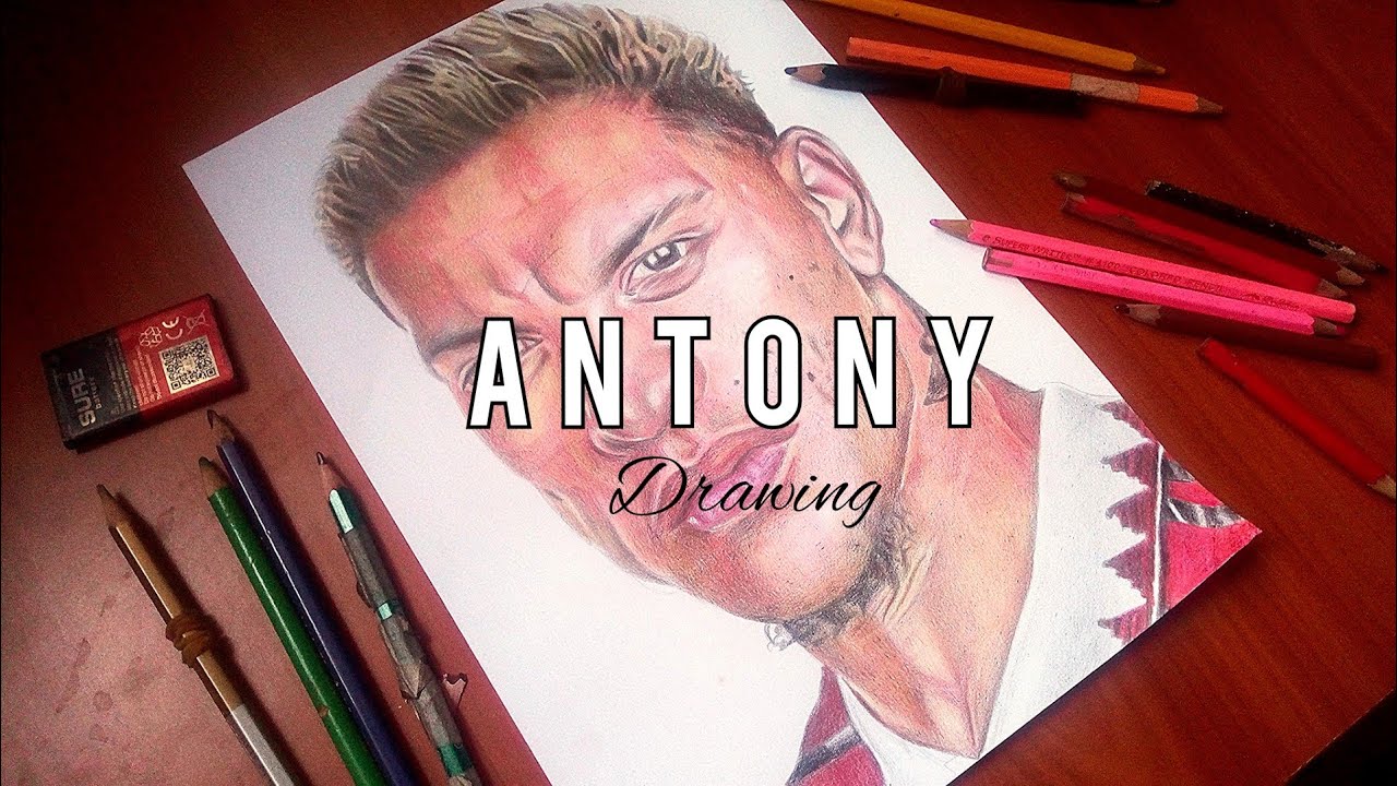 Drawing Antony Santos ⚽🇧🇷 - Manchester united |Time Lapse. 2022 |Art TV ...