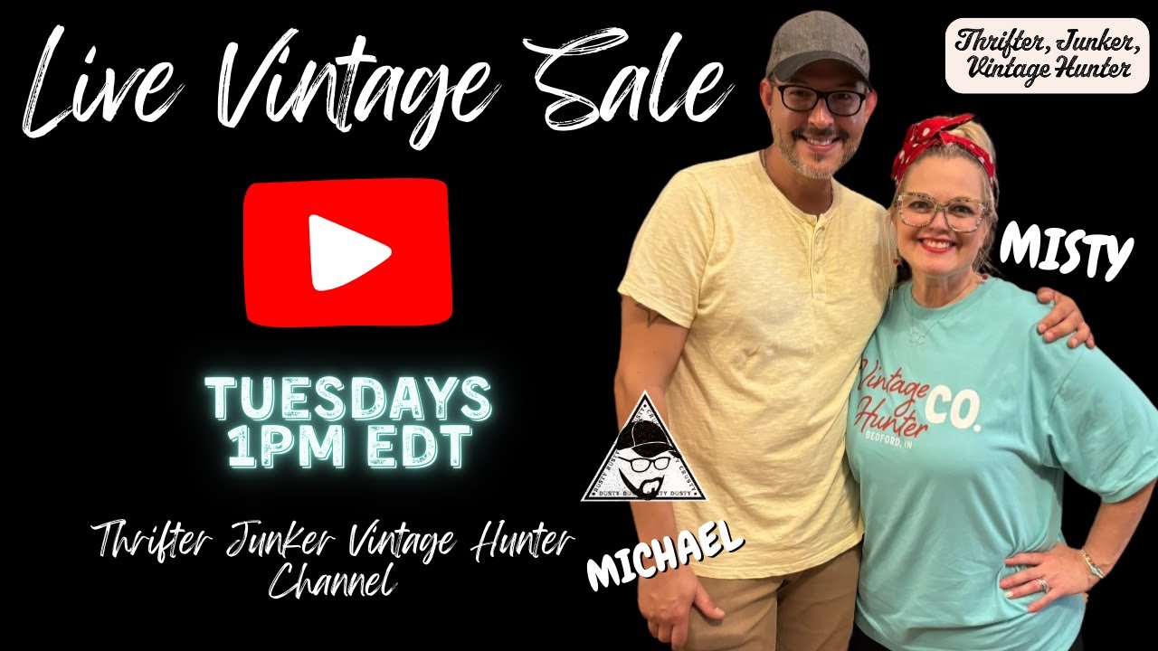 Thrifter Junker Vintage Hunter & The Cult Of Vintage Live Vintage Sale Tuesday! - YouTube