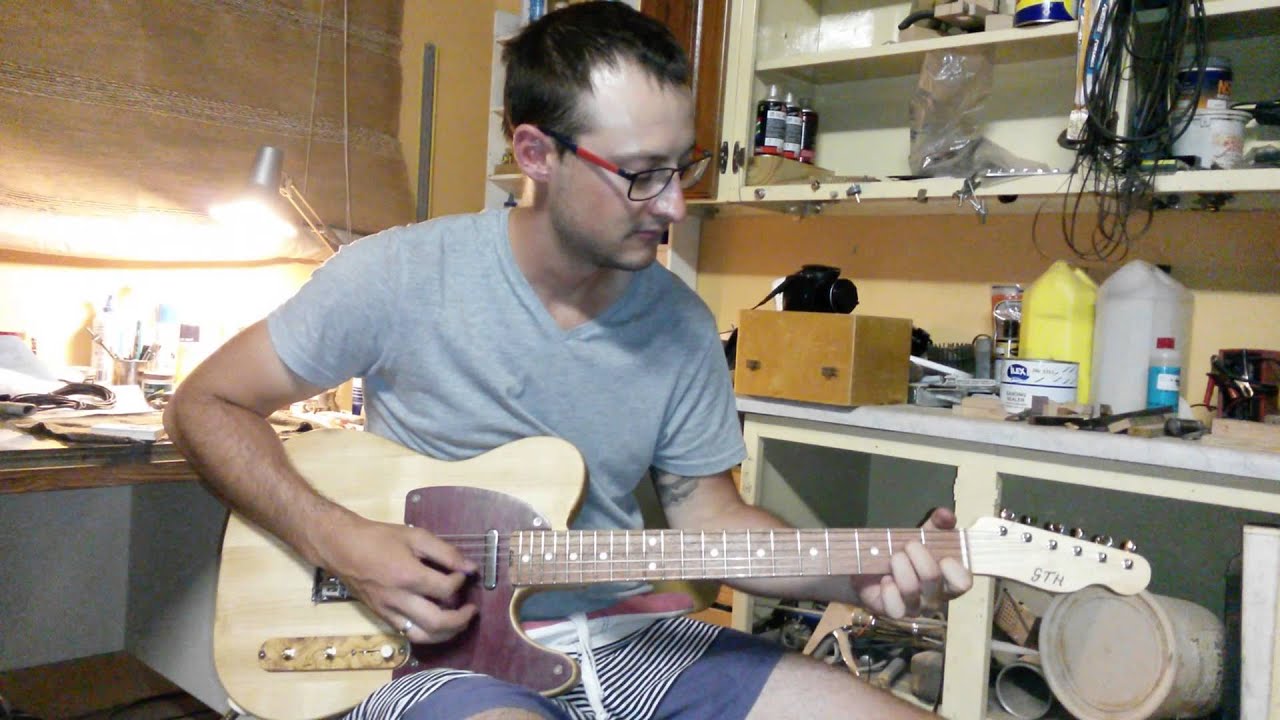 Theo and his homemade Telecaster! - YouTube