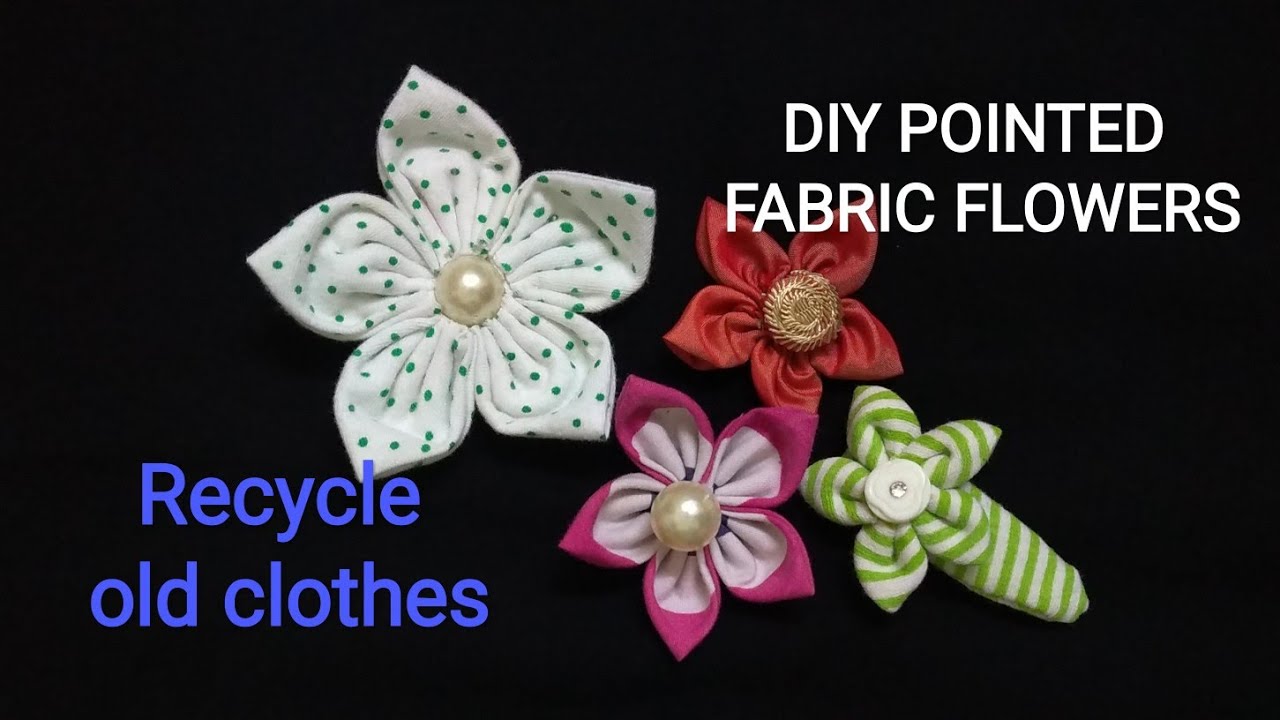 DIY PRETTY FABRIC FLOWERS | FABRIC FLOWERS FROM OLD CLOTHES within 5 ...
