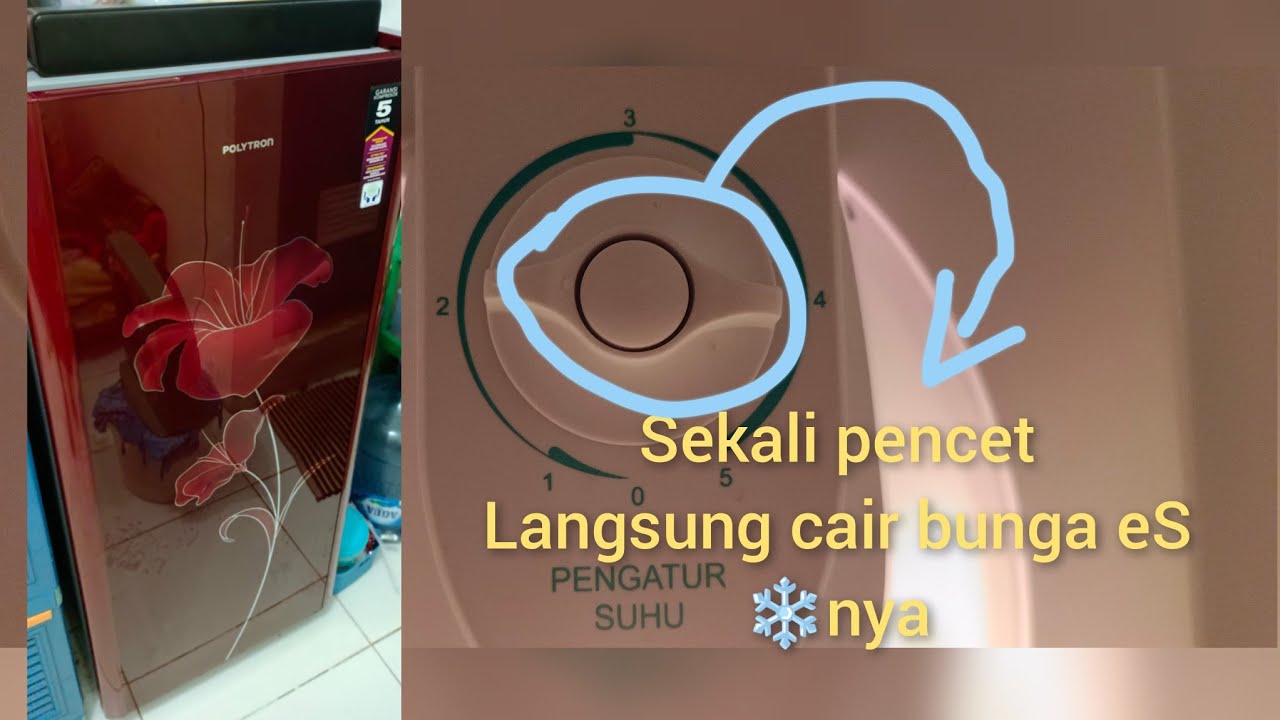 cairkan bunga es pada kulkas satu pintu dengan cepat - YouTube